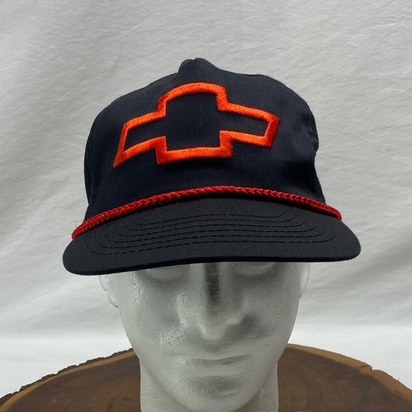 Vintage | Accessories | Vintage 9s Chevrolet Red And Black Strap Back ...